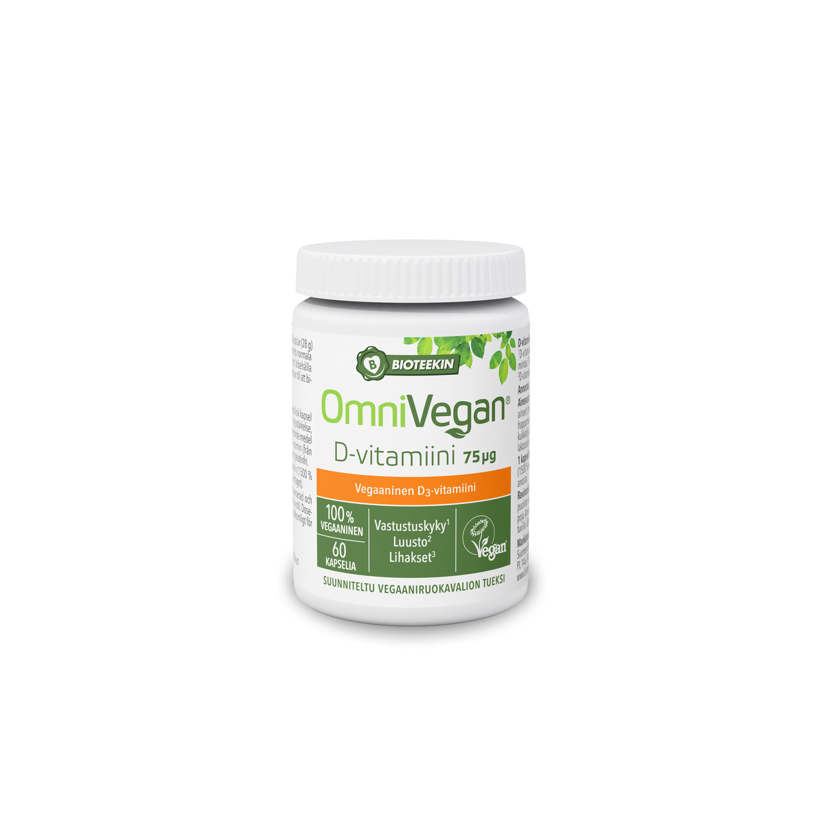 Bioteekki Vegan Vitamin D, 75 ug, 60 capsules – Ruohonjuuri